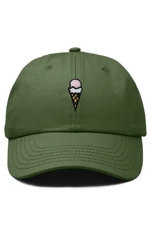 DALIX Dalix Double Scoop Embroidered Cap Olive