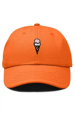 DALIX Dalix Double Scoop Embroidered Cap Orange