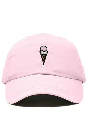 DALIX Double Scoop Embroidered Cap - Washed Pink