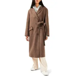 BELLE & BLOOM Side-tie Wool-blend Coat - Walnut