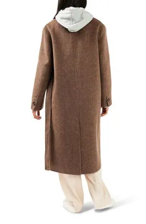 BELLE & BLOOM Side-tie Wool-blend Coat - Walnut
