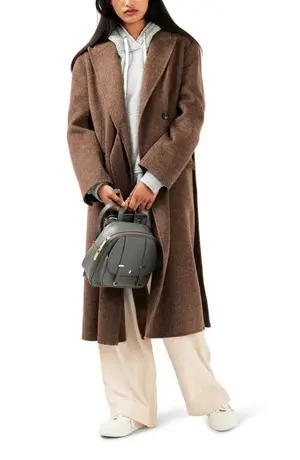 BELLE & BLOOM Side-tie Wool-blend Coat - Walnut