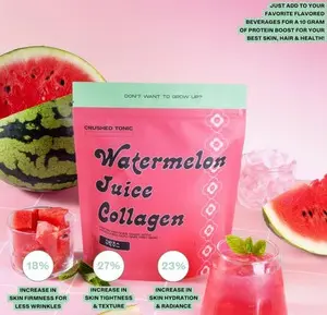 CRUSHED TONIC Watermelon Juice Marine Collagen Supplement - Pink