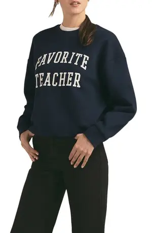 FAVORITE DAUGHTER Favorite Teacher Sweatshirt - Navy
