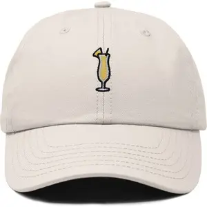 DALIX Dalix Pina Colada Embroidered Cap Beige