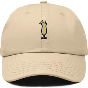DALIX Dalix Pina Colada Embroidered Cap Khaki