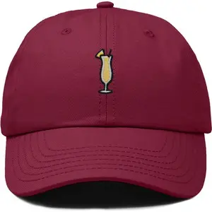 DALIX Dalix Pina Colada Embroidered Cap Maroon