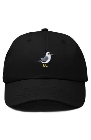 DALIX Seagull Embroidered Cap - Black