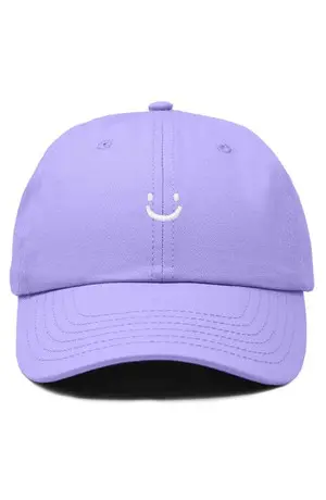 DALIX Smile Embroidered Baseball Cap - Lavender