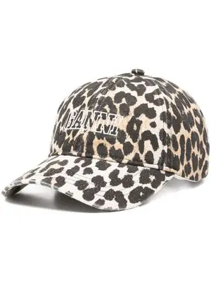GANNI Leopard-print Baseball Cap - Neutrals