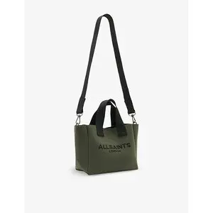 ALLSAINTS Izzy Mini Logo-jacquard Woven Tote - Olive Green