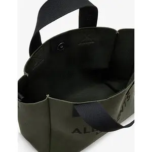 ALLSAINTS Izzy Mini Logo-jacquard Woven Tote - Olive Green