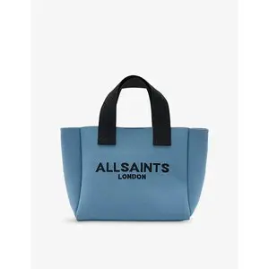 ALLSAINTS AllSaints Izzy Mini Logo-Jacquard Woven Tote Steel Blue