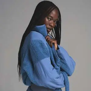 SKIMS SKIMS Teddy Boxy Zip Up Azure
