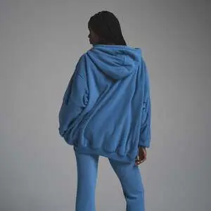 Skims Fleece Lounge Oversized Hoodie - Azure | Editorialist