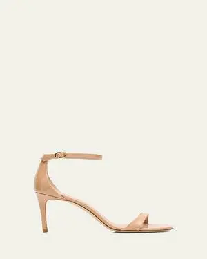 STUART WEITZMAN Nudist Ii 75 Patent Leather Sandals - Adobe