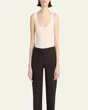 THE ROW Mandie Scoop-neck Sleeveless Bodysuit - Ivory