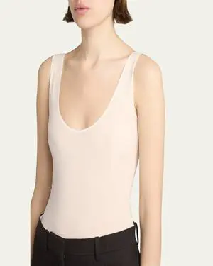 THE ROW Mandie Scoop-neck Sleeveless Bodysuit - Ivory