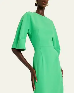Rickie Freeman For Teri Jon Elbow-sleeve Column Gown