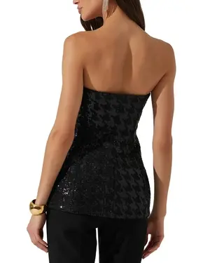 Astr The Label Milani Sequined Strapless Top