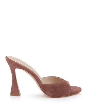 L'Agence Avery High Heel Slide Sandals - Hazel Suede
