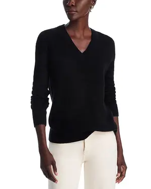 Bloomingdale'S C Exclusive V-neck Cashmere Sweater - Black