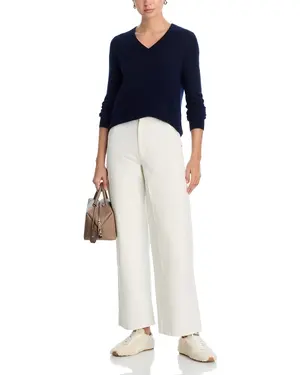 Bloomingdale'S C Exclusive V-neck Cashmere Sweater - Navy