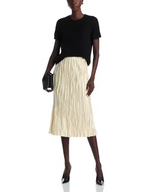 Bloomingdale'S C Exclusive Cashmere Short Sleeve Shell Top - Black