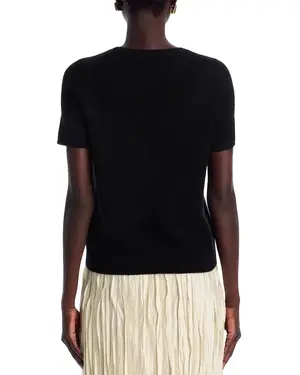 Bloomingdale'S C Exclusive Cashmere Short Sleeve Shell Top - Black