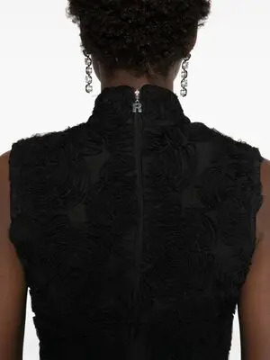 ROTATE BY BIRGER CHRISTENSEN Flower-mesh Maxi Dress - Black