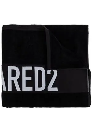 Dsquared2 Logo-intarsia Beach Towel - Black
