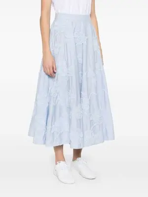 ROTATE BY BIRGER CHRISTENSEN Floral-appliqué Maxi Skirt - Blue