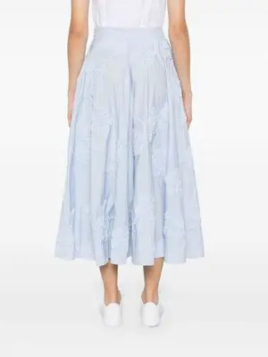 ROTATE BY BIRGER CHRISTENSEN Floral-appliqué Maxi Skirt - Blue