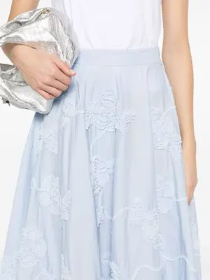ROTATE BY BIRGER CHRISTENSEN Floral-appliqué Maxi Skirt - Blue