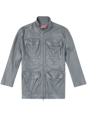 DIESEL® L-wen Leather Jacket - Grey