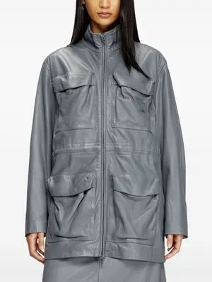 DIESEL® L-wen Leather Jacket - Grey