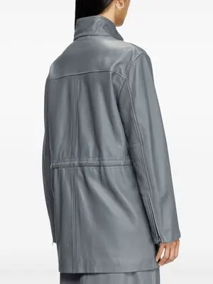 DIESEL® L-wen Leather Jacket - Grey