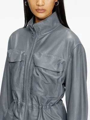 DIESEL® L-wen Leather Jacket - Grey