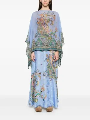 Etro Printed Silk Cape