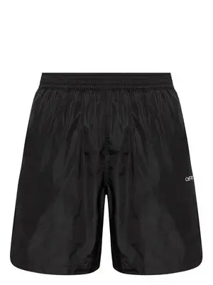 Off-White Logo-print Swim Shorts - Black