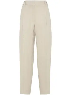 Brunello Cucinelli Twill Slouchy Trousers - Neutrals