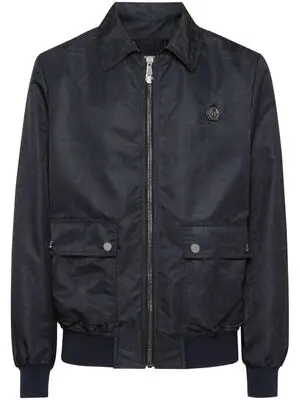 Philipp Plein Monogram Jacquard Bomber Jacket - Blue