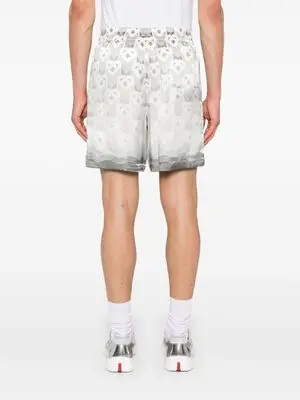 Casablanca Heart-monogram Silk Shorts - Grey