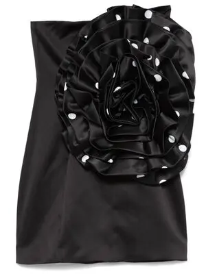 ROTATE BY BIRGER CHRISTENSEN Big Flower Mini Dress - Black