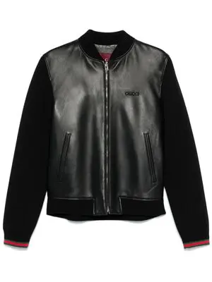Gucci Leather Bomber Jacket