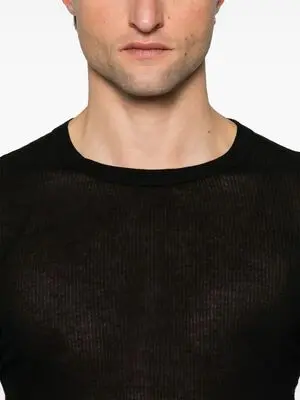 Rick Owens Ribbed T-shirt - Black