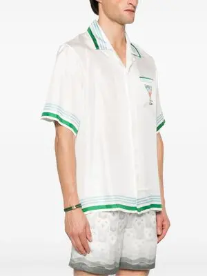 Casablanca Printed Bowling Shirt - White