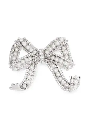 SELF-PORTRAIT Crystal-embellished Bow Brooch