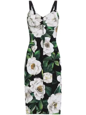 Dolce & Gabbana Mini Floral-print Dress - Black