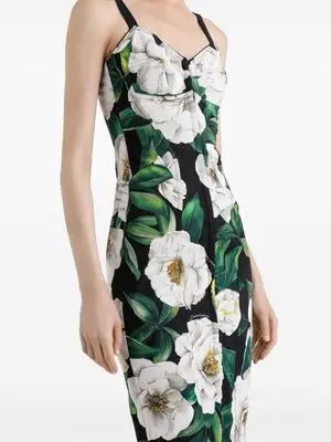Dolce & Gabbana Mini Floral-print Dress - Black